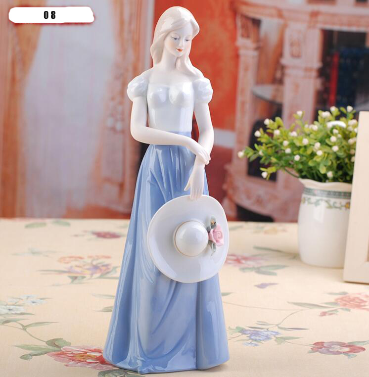 Lovely Ceramic Ladies Figurines for Home Decoration