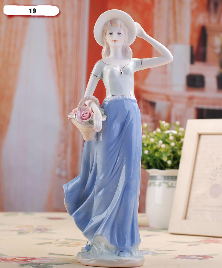 Lovely Ceramic Ladies Figurines for Home Decoration