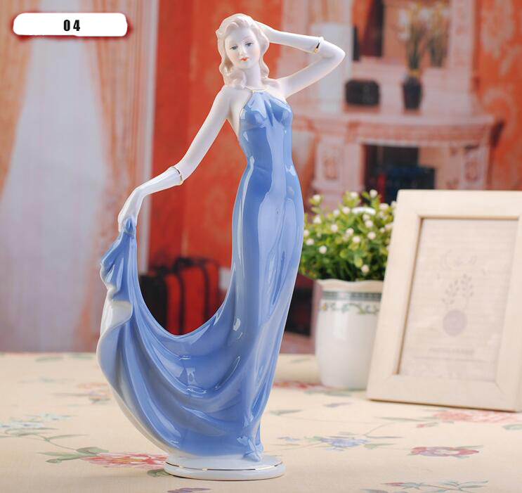 Lovely Ceramic Ladies Figurines for Home Decoration