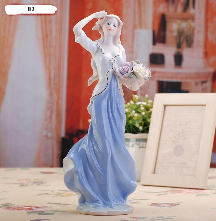Lovely Ceramic Ladies Figurines for Home Decoration
