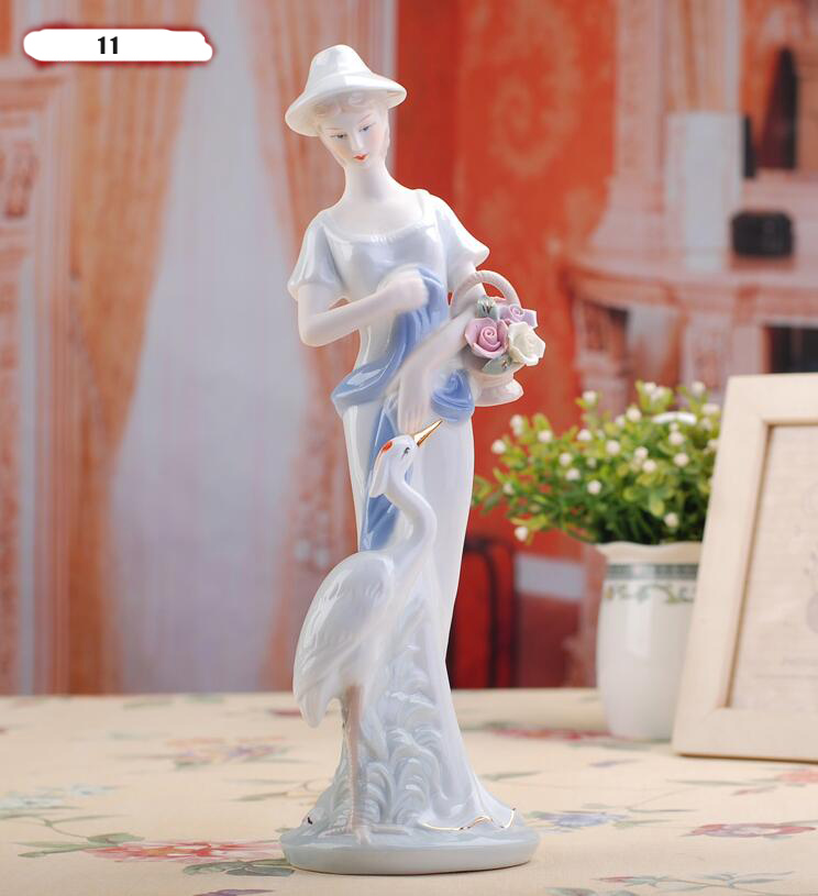 Lovely Ceramic Ladies Figurines for Home Decoration