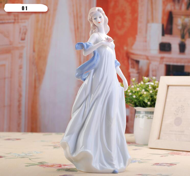 Lovely Ceramic Ladies Figurines for Home Decoration