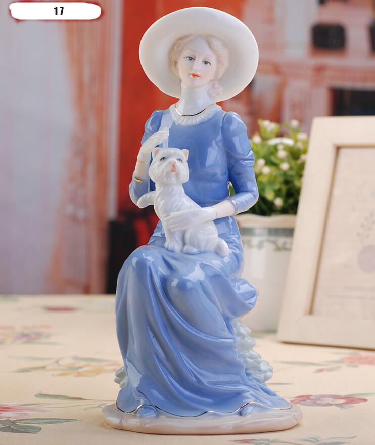 Lovely Ceramic Ladies Figurines for Home Decoration