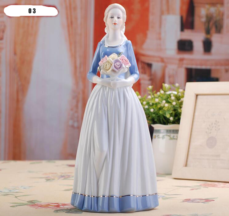 Lovely Ceramic Ladies Figurines for Home Decoration