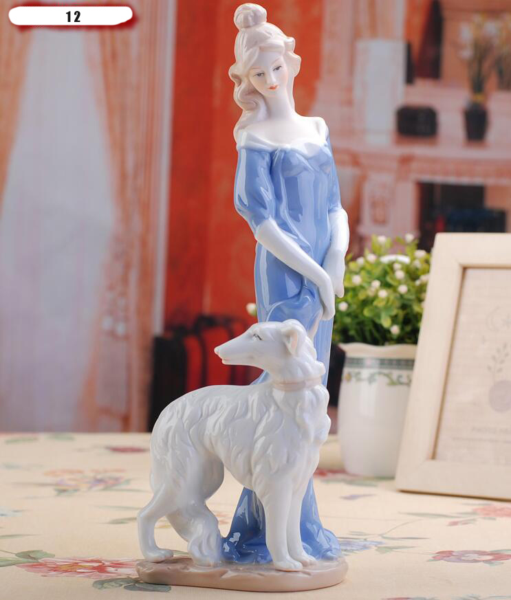 Lovely Ceramic Ladies Figurines for Home Decoration